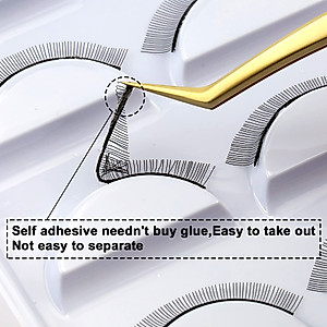 EMEDA Thick Band Practice Lashes for Training Eyelash Extensions 20 Pairs 8mm Length Non-tipped Training Eyelash Practice Strips for Mannequin Head (20 Pairs)