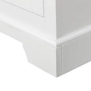 Teamson Home St James Linen Tower with 2 Doors and 2 Drawers with White Finish