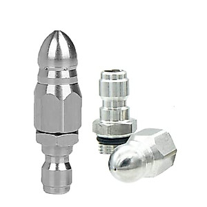 MILLIE 2(Sets) Pressure Washer Sewer Jetter Nozzle with 1/4'' Quickly Connector,Pressure Drain Jet Hose Nozzle