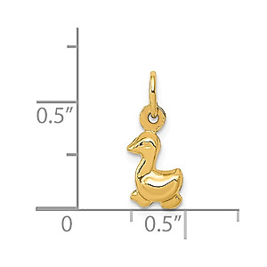 Sonia Jewels 14k Yellow Gold Duck Charm Pendant - 15mm x 6mm