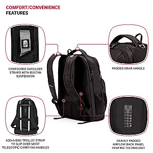 SwissGear 5698 Laptop Backpack, Black, 17-Inch