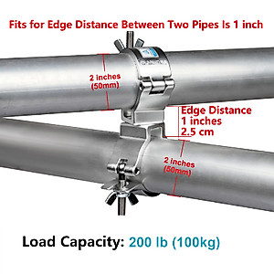 Lighting Truss Swivel Coupler DJ Light Clamps 2 Inch Aluminum Alloy Max Load 220 LBs for 1.88-2 Inch Pipe 4 Pack