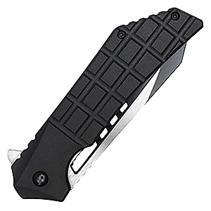 Buckshot Knives 8" Overall Spring Assisted Suvival Folding Pocket Knife With Aluminum Handle And Serrated Blade (PWT393BK)