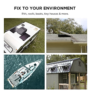 EF ECOFLOW 2PCS 100W 12V Solar Panels, High Efficiency Monocrystalline PV Modules, IP68 Waterproofing, Ideal for RV& Marine Rooftop, Farm Battery, Power Kits & Ecosystem