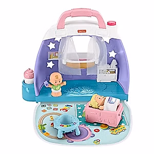 Fisher-Price Little People Cuddle & Play Nursery, portable nursery play set for toddlers and preschool kids up to age 5