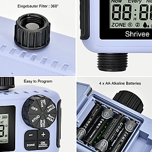 Sprinkler Timer 2 Outlet, Programmable Water Timer for Garden Hose, Rain Delay/Manual/Automatic System, Waterproof Digital Irrigation Timer System for Yard Outdoor Watering, Lawns and Pool