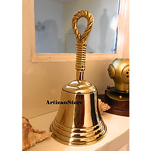 Nautical Brass Bell Handle 3.5 "-Nautical Brass Bells, 3" Nautical Bell Decoration Alarm, Ringing, Bell
