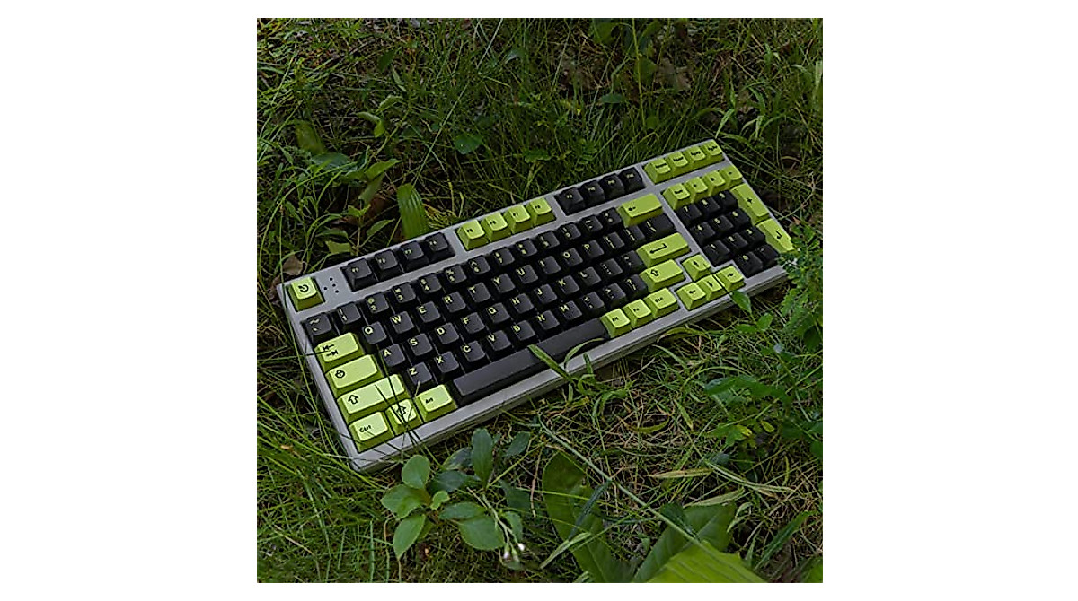 Custom Green Black Doubleshot Cherry Keycaps for MX Keyboards