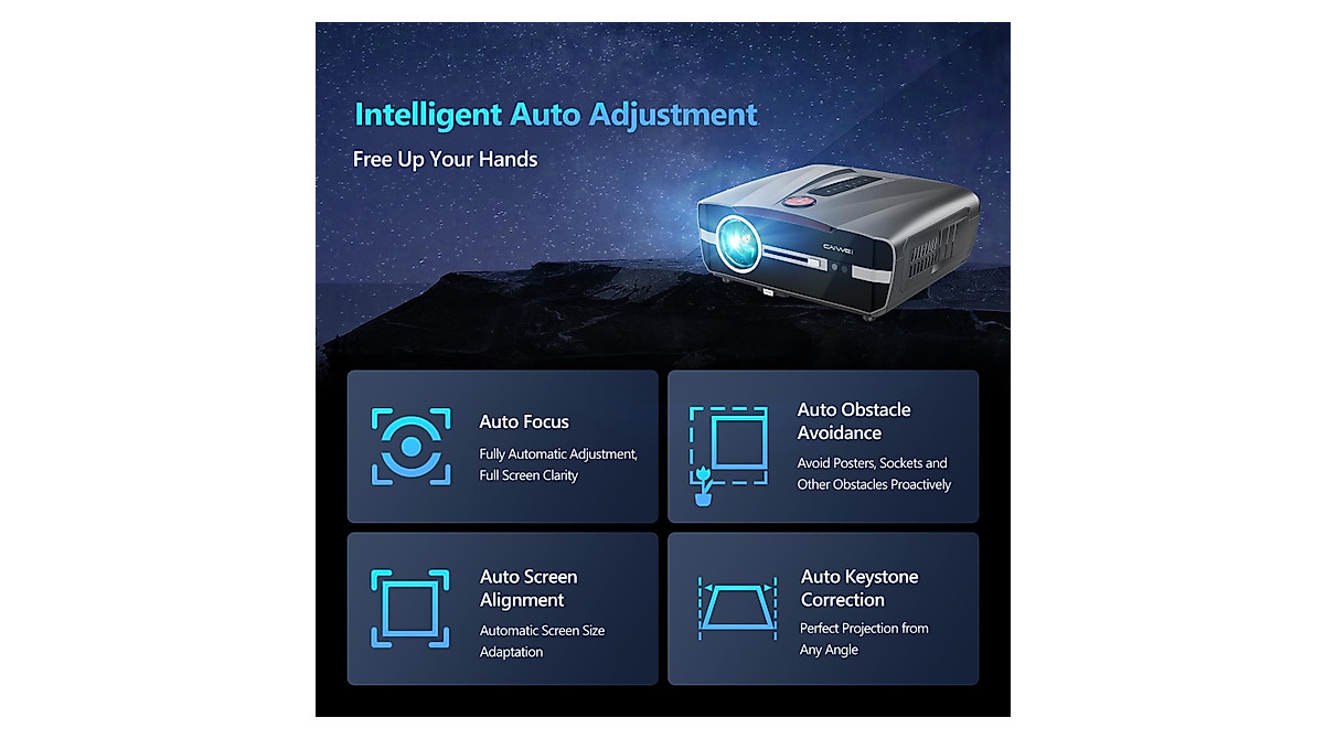 4K Smart Projector - Auto Focus & HDR with WiFi 6