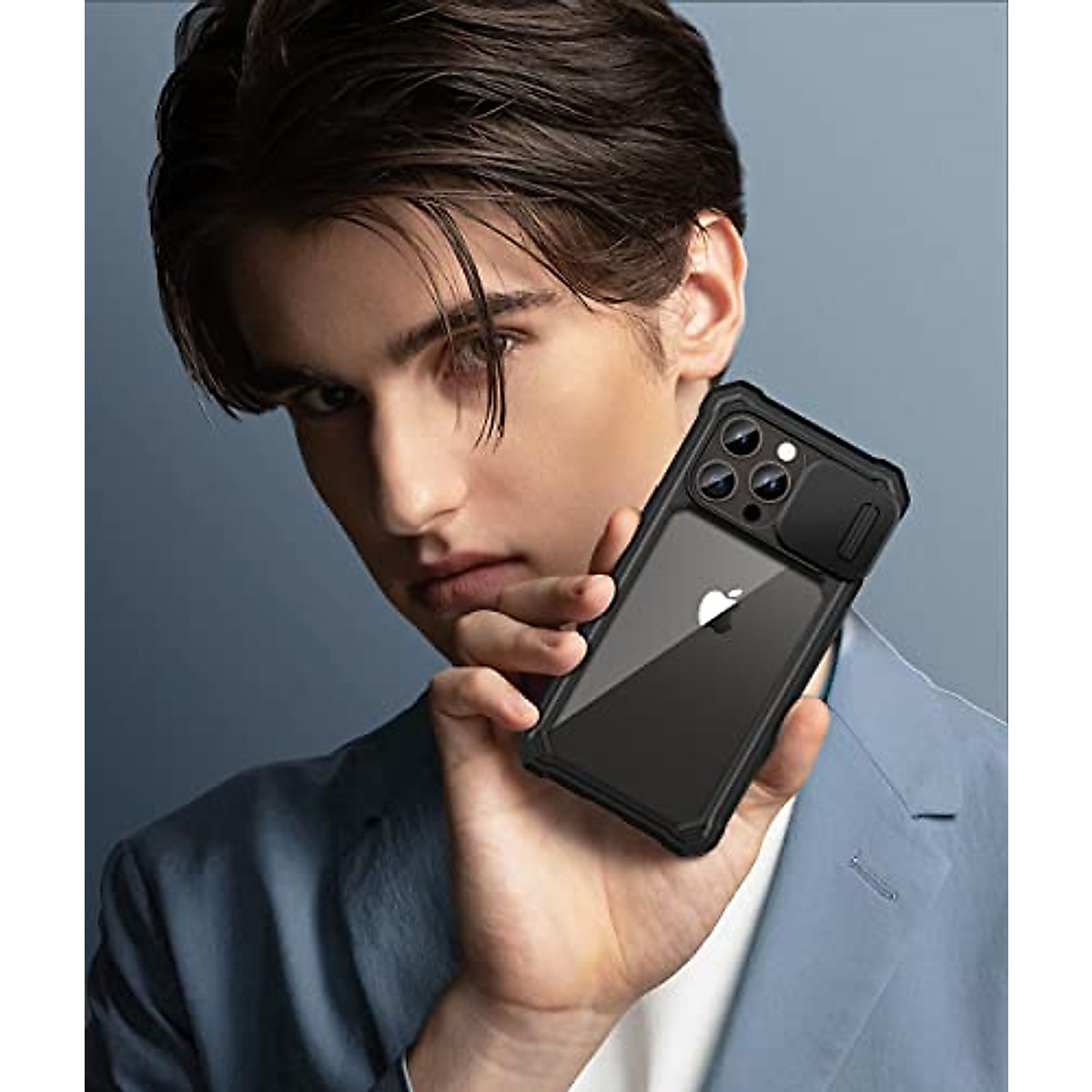 Caka for iPhone 14 Pro Max Case, iPhone 14 Pro Max Case with Slide Camera Cover & Built-in Screen Protector Heavy Duty Shockproof Phone Case Cover for iPhone 14 Pro Max 6.7 inch, Black