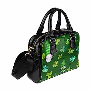 D-Story St Patrick Day Gnomes, Lucky Four Leaf Clover Handbags for women Handbags for Women Large Tote Shoulder Bags Top Handle Satchel Purses Wallet