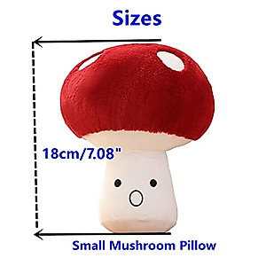 Hynbase 3D Creative Plush Mushroom Cute Sofa Car and Bed Cushions Throw Pillow Surprise Mushroom (7.08")