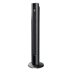 Lasko 48 Inch Slim Home Office Quiet 3 Speed Oscillating Tower Fan with Nighttime Setting, Remote Control, 7 Hour Timer, and Auto Shut Off, Black