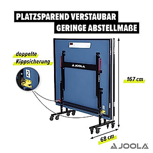 JOOLA Inside 15 - Professional MDF Indoor Table Tennis Table with Quick Clamp Ping Pong Net and Post Set - 10 Minute Easy Assembly - Ping Pong Table with Single Player Playback Mode
