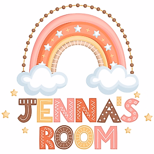 Kyle Cornhole Boho Rainbow Wall Decals - Pastel Decor Girls Room Bedroom Sticker Walll for Decor- Arch Decal Nursery Art KA1656 Boho, Green,rainbow