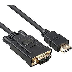 Computer Cables，HDMI to VGA, Vakoo Gold-Plated HDMI to VGA 5 Feet Cable (Male to Male) Compatible for Computer, Desktop, Laptop, PC, Monitor, Projector, HDTV, Raspberry Pi, Roku, Xbox and More