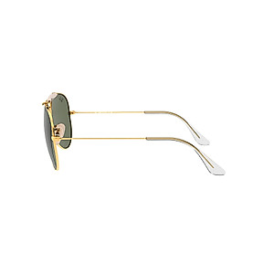 Ray-Ban RB3029 Outdoorsman II Aviator Sunglasses, Gold Rose/G-15 Green, 62 mm