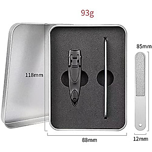 RIDENEEY Ultra-Thin Portable Nail Clippers,Anti-Splash Nail Clippers,Nail Tools (Black)1