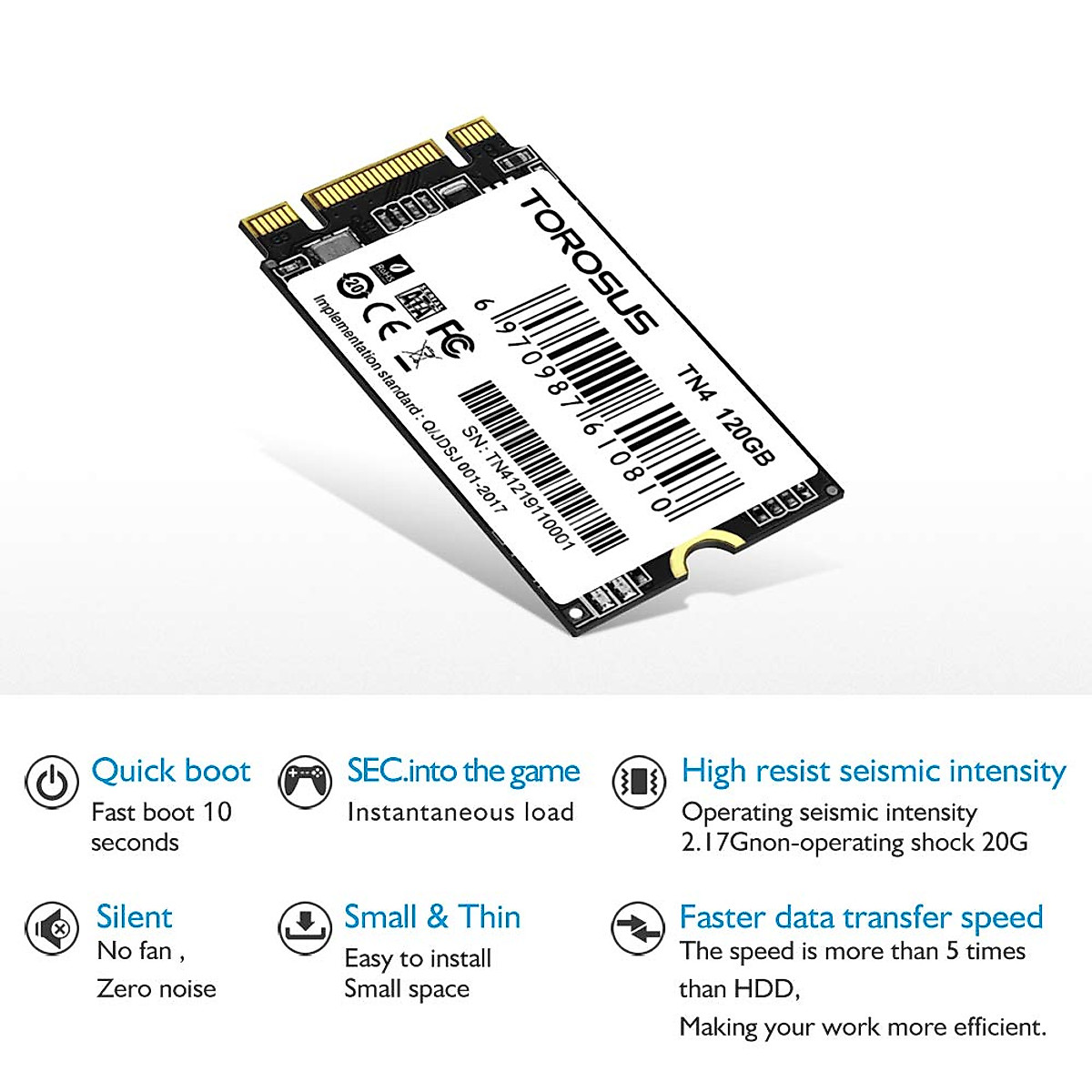 TOROSUS M.2 NGFF 22 * 42mm M.2 2242 120gb Solid State Drive Disk for Desktop PCs and MacPro