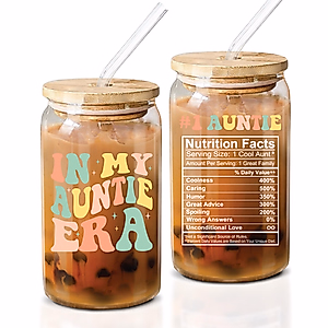 NewEleven Christmas Gifts For Aunt - Aunt Gifts From Niece, Nephew - Birthday Gifts For Aunt, New Aunt, Auntie, To Be Aunt, Aunt Announcement, Promoted To Aunt - 16 Oz Coffee Glass