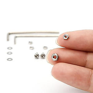 50pcs/set Universal Turntable Headshell Cartridge Mounting: Stainless Steel Hex Socket Head Screws, Bolts, Nuts, Metal Washers & Wrenches - Assortment Kit in A Mixed Boxed Case - For Phonograph Parts