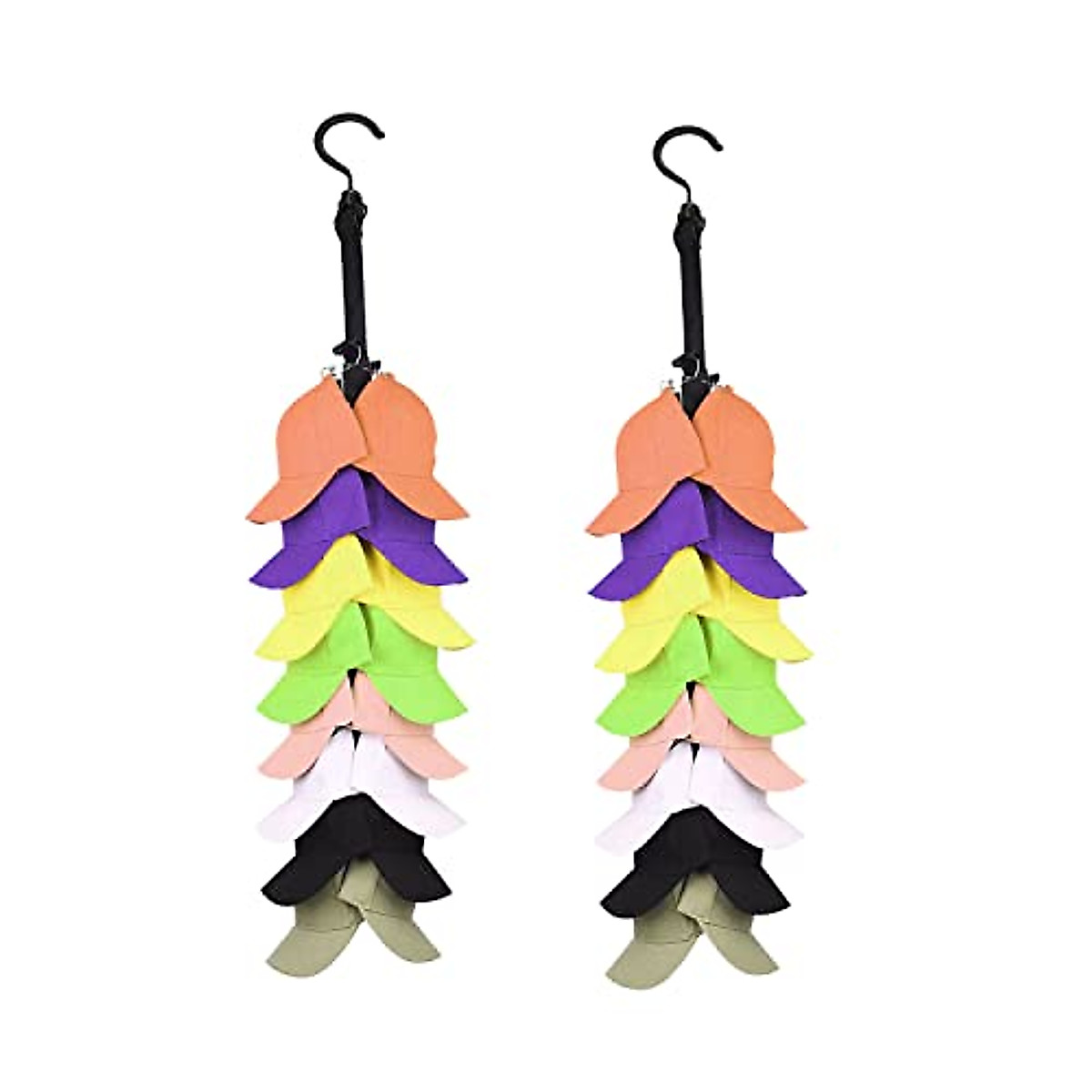 Yesok 2 Pack Hat Organizer Holder Rack, 16 Clips Closet Hanging Cap Racks Storage Hangers for Baseball Hats Ball Caps Golf Caps Beanies & Accessories