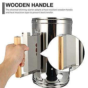 Cabilock Charcoal Grill Chimney Starter Quick Start Grill Barbecue Chimney Lighter Basket Can Canister BBQ Fire Starter Grilling Camping Accessories