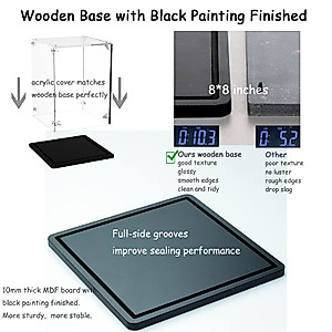 Gemutlich Acrylic Display Case 3mm Thickness Inner 15 x 8 x 7 Inches, Solid Wooden Base Dustproof Clear Display Box Showcase for Lego Cars Diecast Model Cars 10295 10300 42123 21317 10290 21328 10282