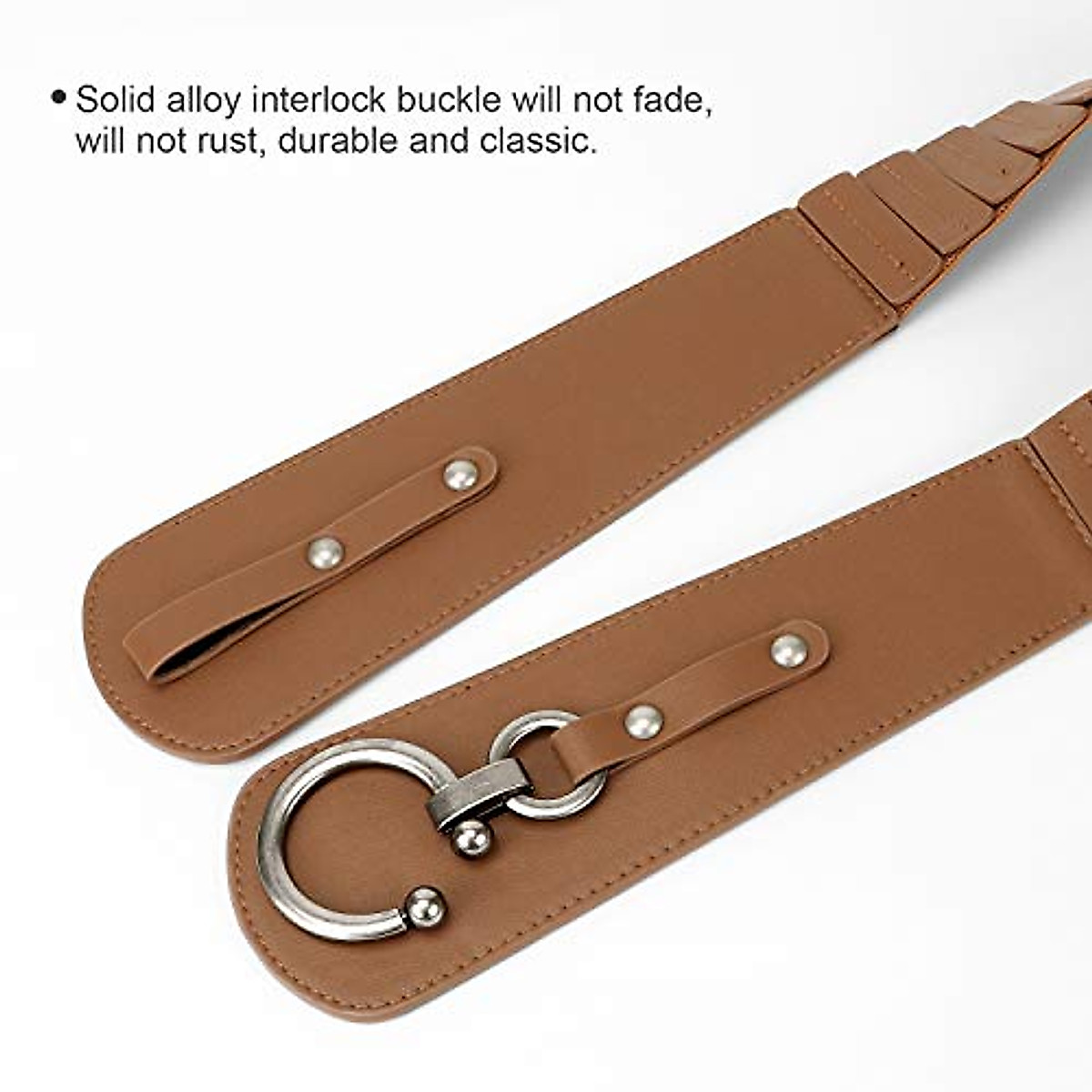 JASGOOD Women's Fashion Vintage Wide Elastic Stretch Waist Belt With Interlock Buckle Halloween Belt