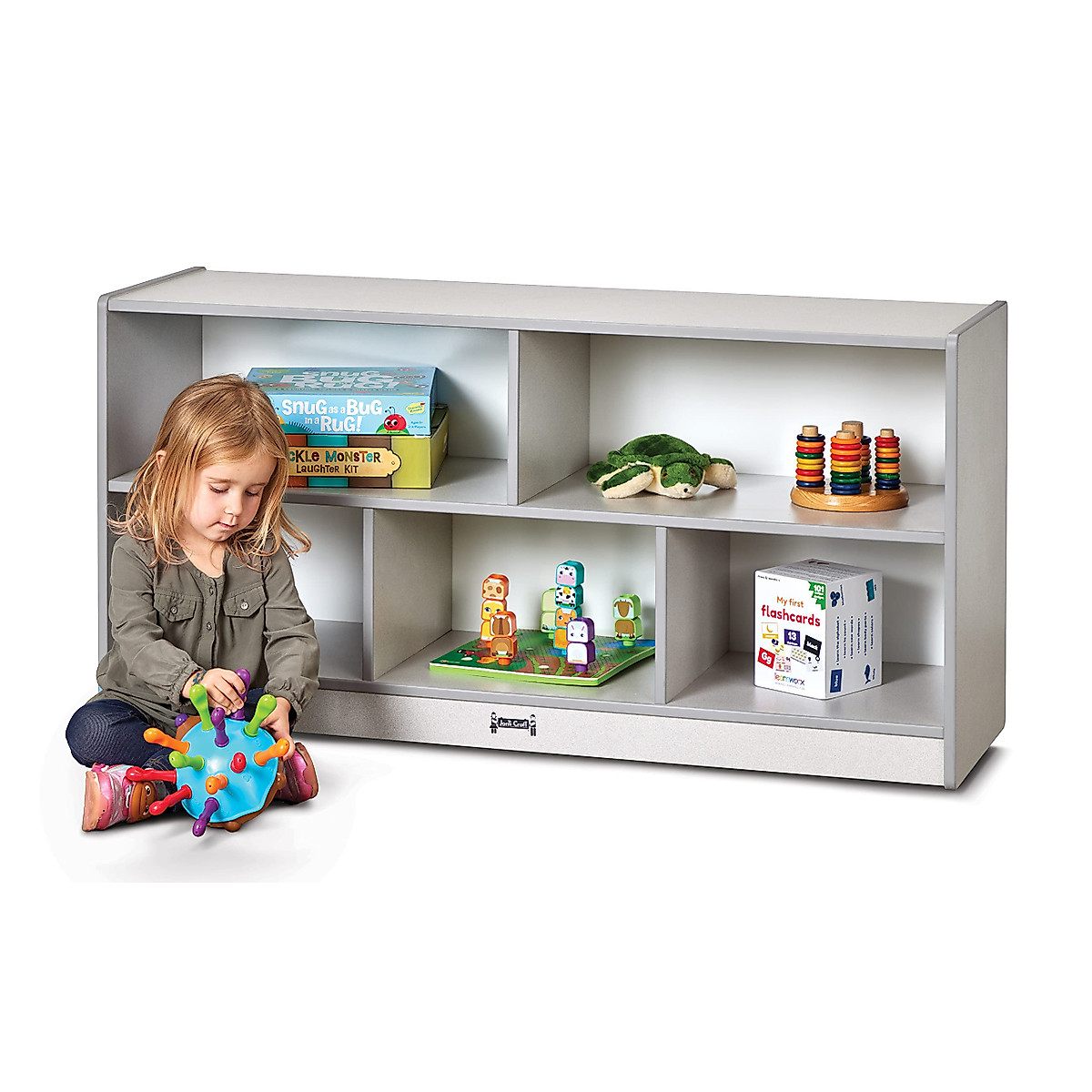 Jonti-Craft Rainbow Accents 0324JCWW000 Toddler Single Mobile Storage Unit - Gray