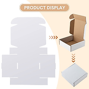 Gersoniel 100 Pcs Small Shipping Boxes 6 x 6 x 2 Inches Christmas Gift Shipping Corrugated Cardboard Mailing Boxes for Small Business Cardboard Corrugated Mailer for Packing(White)