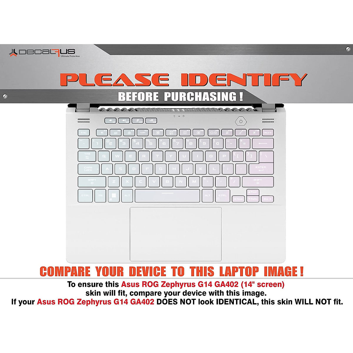 Decalrus - Protective Decal Skin Sticker for The Asus ROG Zephyrus G14 GA402 (14" Screen) case Cover wrap ASrogZep14_GA402-169