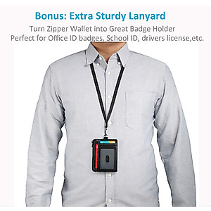 UTreers Chain Wallet Men Minimalist RFID Wallet Biker Trucker Travel Badge Holder Zipper