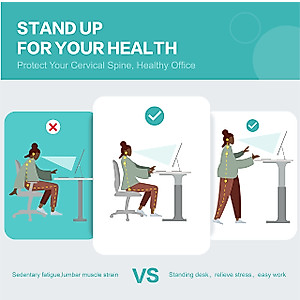 Fenge Height Adjustable Standing Desk- 43x24’’ Electric Stand Up Desk - Sit Stand Desk, Ultra-Quiet Motor, Home Office Workstation, Black