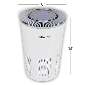 OdorStop HEPA Air Purifier with H13 HEPA Filter, UV Light, Active Carbon, Multi-Speed, Sleep Mode and Timer (OSAP5, Bright White)