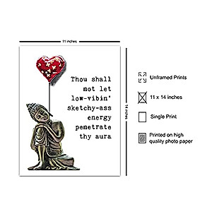 Zen Buddha Wall Art & Decor - LARGE 11X14 - Spa Room Decor - Spiritual Gifts for Women - Namaste Wall Decor - Positive Quotes Poster - Encouragement Gifts for Women - Meditation Gifts - Buddhist Sign