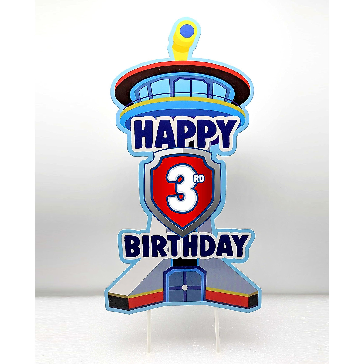 Custom Age Birthday Cake Topper for Patrol Boys and Girls Party Decorations
