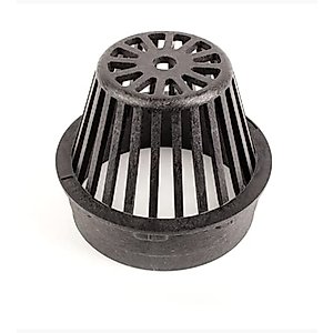 Premium USA Made 6" Inch Outdoor Round Atrium Drain Grate Cover - Fits All 6" Inch Sewer & Drain Pipe/Fittings, Also Fits Triple Wall Pipe & Corrugated Landscape Pipe 6" (Black)
