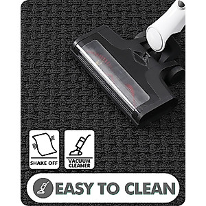 LUMI Indoor Door Mat, Non-Slip, Absorbent, Fade Resistant, Easy Clean, Natural Rubber Backed, Industrial Grade Polypropylene Fibers, Beautifully Crafted Design Mat, 24"x36", Dark Grey