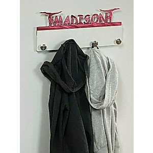 MIRROR MANIA Personalized Coat Hanger Gymnastics Gymnasts Rack Bag Hat Towel Backpack Sweatshirt Jacket Hook Organizer Wall Door Decor, One of A Kind, Custom Made to Order, with Your Name On It!