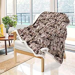 BlessLiving Fuzzy Dog Blanket for Kids Adults Puppy Lovey Fleece Blanket Reversible Animal Pattern Sherpa Throw (Weimaraner, 108x 90 Inches)
