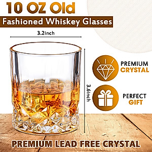 Mimorou 12 Pieces Old Fashioned Whiskey Glasses 10 oz Bourbon Glass Cocktail Glasses Rocks Glasses for Whiskey Bourbon Liquor and Cocktail Drinks Gift for Men Women Home Bar (Elegant)