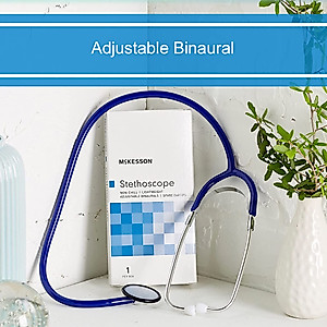 McKesson Stethoscope, Lightweight, Single Head, Diaphragm Only, Adjustable Binaurals, Royal Blue, 21 in, 1 Count