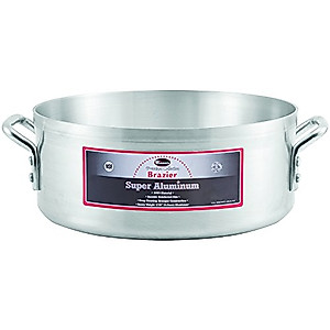 Winco USA Super Aluminum Braizer, Heavy Weight, 18 Quart, Aluminum