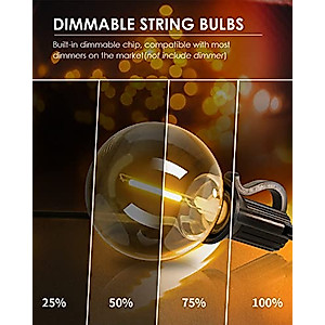 Outdoor String Lights, 150Ft G40 Globe LED Outdoor Lights for Patio with 52 Shatterproof Bulbs(2 Spare), String Lights for Outside, Cafe, Porch, Backyard, Market