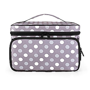 Luxja Sewing Accessories Organizer with 2 Detachable Clear Pockets, Sewing Supplies Organizer (Patent Design), Polka Dots