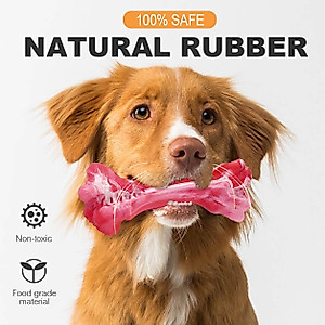 Dog Toy Perfect for Aggressive chewers, Beef Flavor, Dental Health Support, Safe & Non-Toxic, Exceptional Durability, Made of 100%-Natural Food-Grade Rubber and Beef Flavor.