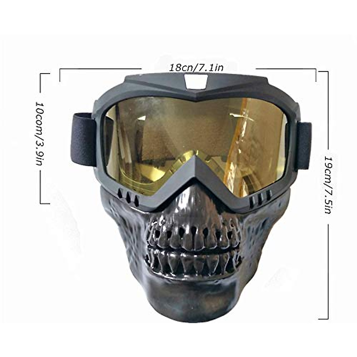 Dplus Motorcycle Goggles Dirt Bike ATV Motocross Anti-UV 400 Adjustable Riding Offroad Protective Combat Tactical Military Goggles for Men Women Kids Youth Adult (Yellow)