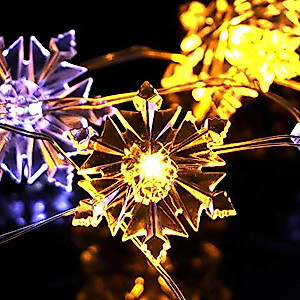Waterproof 30LEDs String Snowflake Light, Wire LED Light, Decoration Lamp Fairy Lights for Wedding Celebrations Courtyards Home Gardens Bedrooms