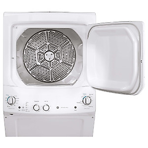 GE GUD27ESSMWW Unitized Spacemaker 3.8 Washer with Stainless Steel Basket and 5.9 Cu. Ft. Capacity Electric Dryer, White
